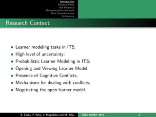 An Open and Inspectable Learner Modeling with a Negotiation Mechanism to Solve Cognitive ...