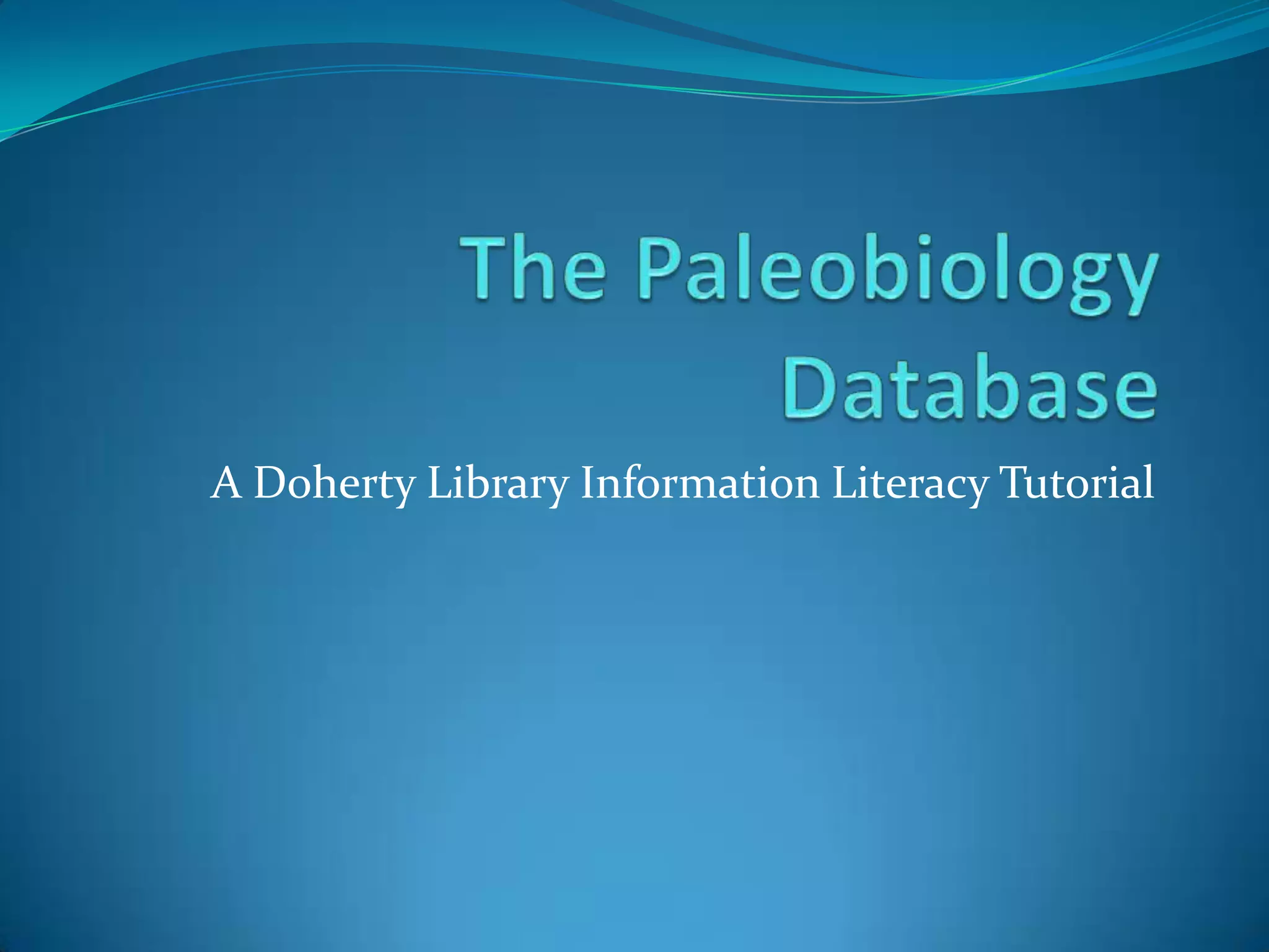 Paleobiology Database | PPT