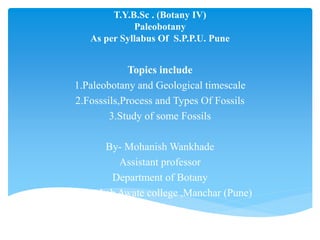Paleobotany for B.Sc III(Botany-Semester III) As per the syllabus of S ...
