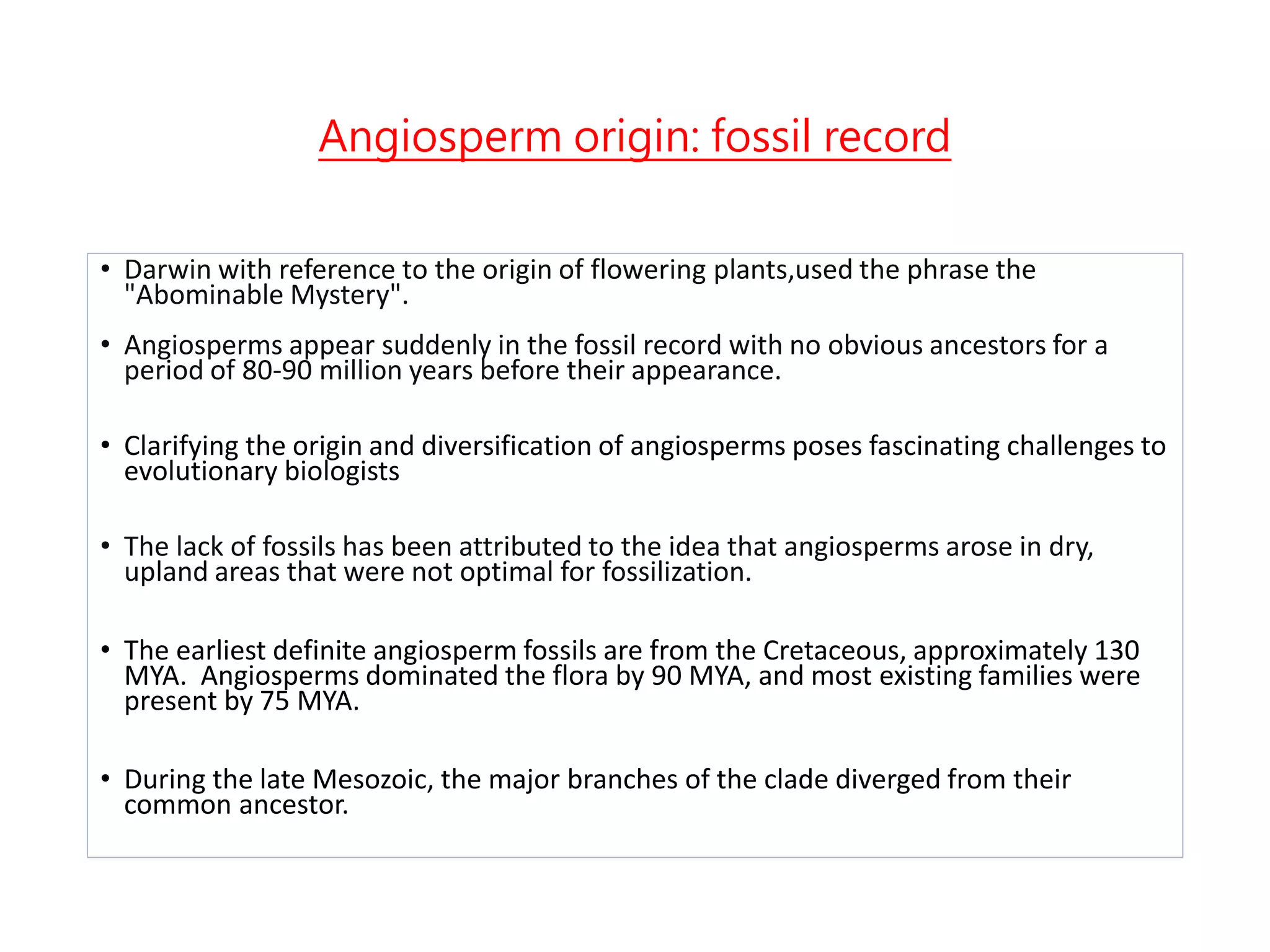 Paleobotany of angiosperms | PPTX