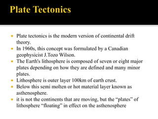 Continental drift theory and plate techtonics | PPTX