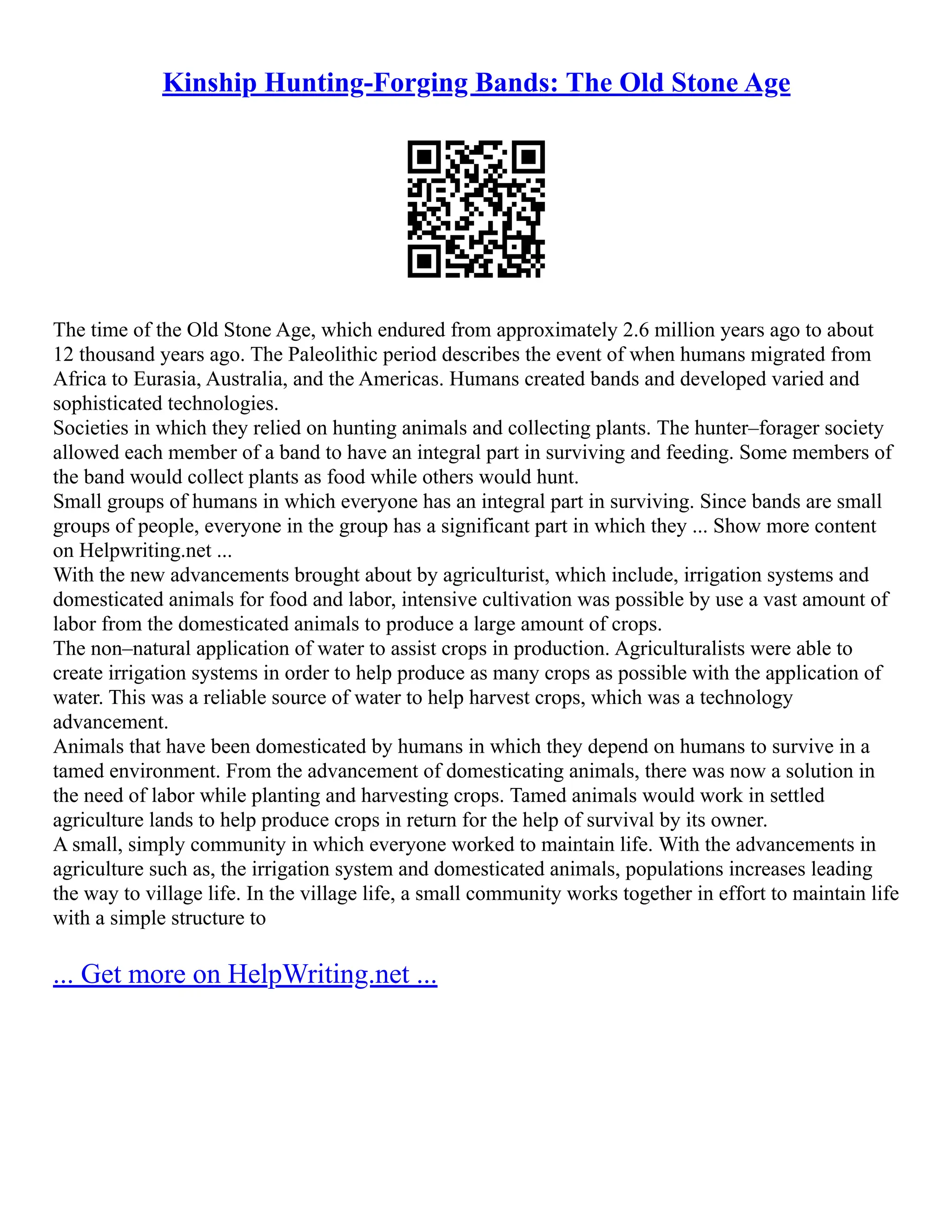 Paleolithic And Neolithic Research Paper | PDF