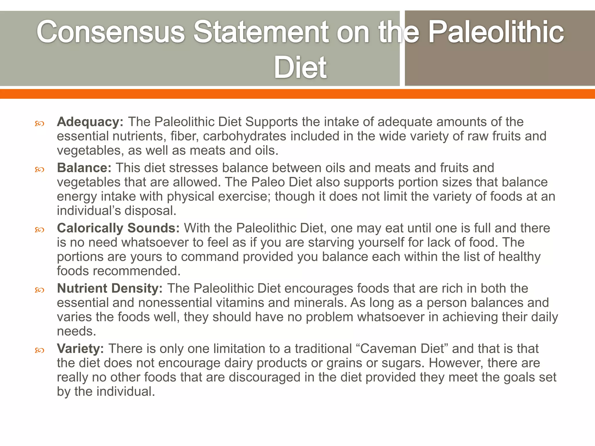 Paleolithic caveman diet | PPTX