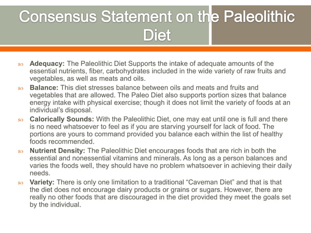 Paleolithic caveman diet | PPTX | Nutrition | Healthy Living
