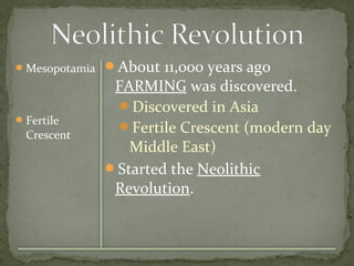 Paleolithic Era vs Neolithic Revolution | PPT