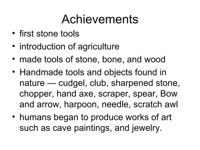 Paleolithic & Neolithic Era | PPT | Geology | Science