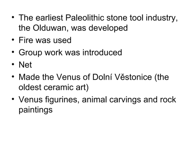 Paleolithic & Neolithic Era | PPT | Geology | Science