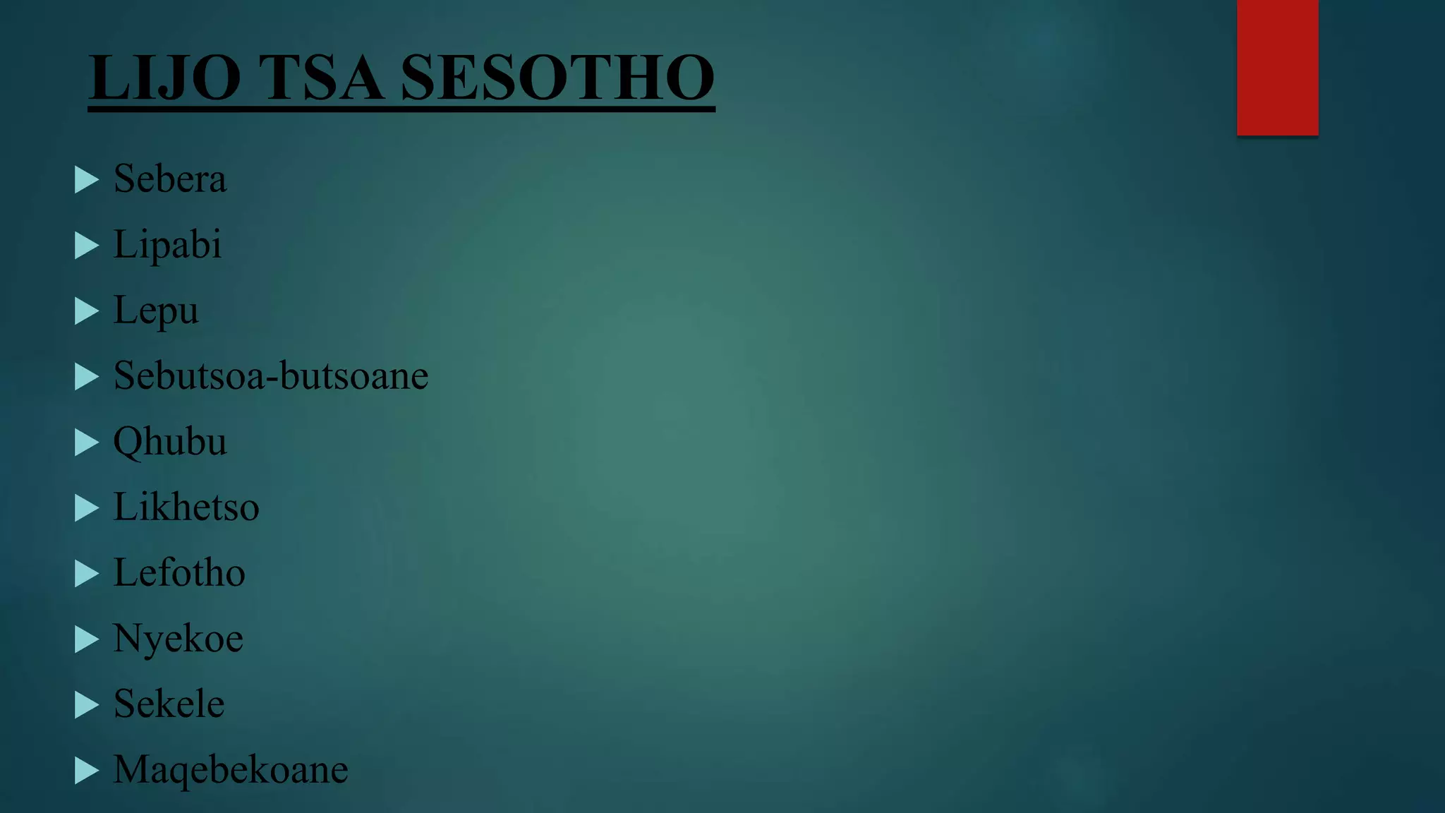 Mefuta ea lijo tsa Basotho | PPTX