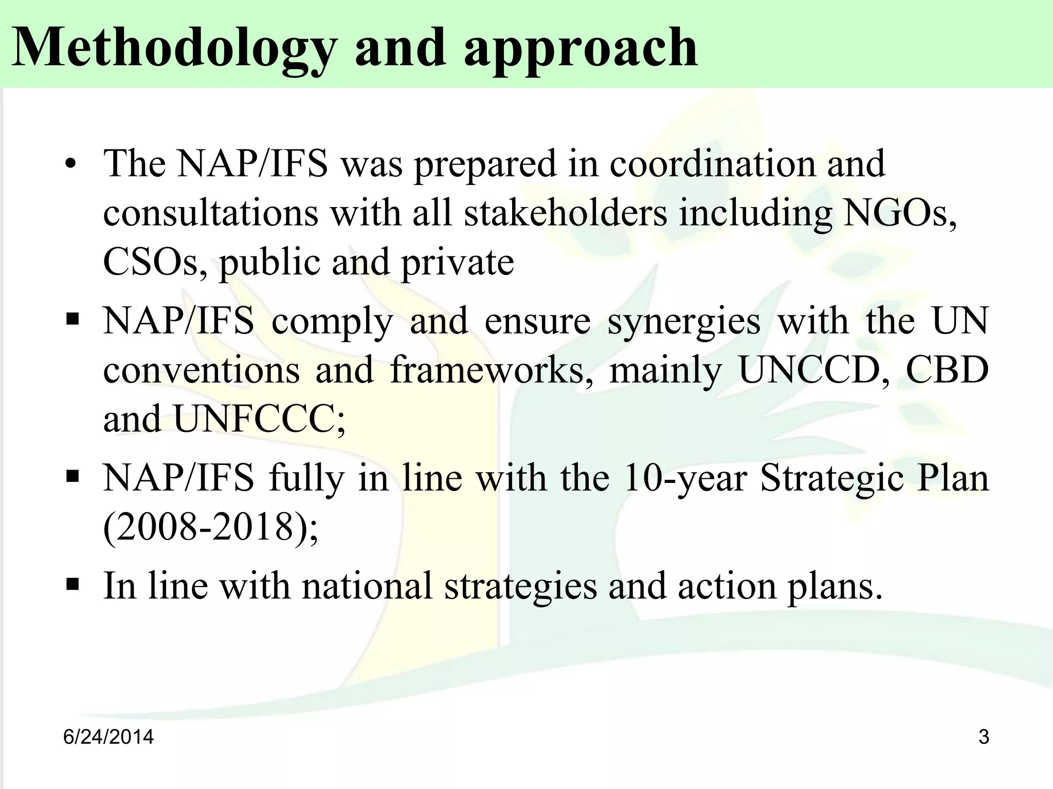Palestine National Strategy, Action Programme and Integrated Financing ...