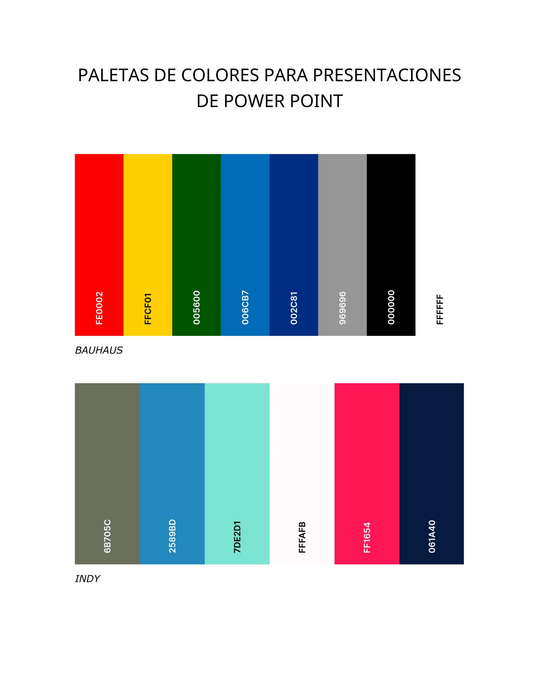 PALETAS DE COLORES PARA PRESENTACIONES DE POWER POINT | DOCX | Desktop ...