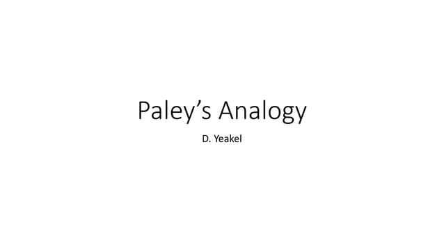 Paley's Analogy | PPT