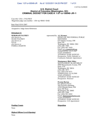 DEBRA PALFREY (Docket Sheet) | PDF