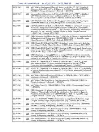 DEBRA PALFREY (Docket Sheet) | PDF