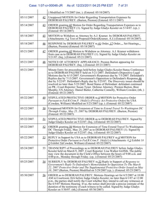 DEBRA PALFREY (Docket Sheet) | PDF