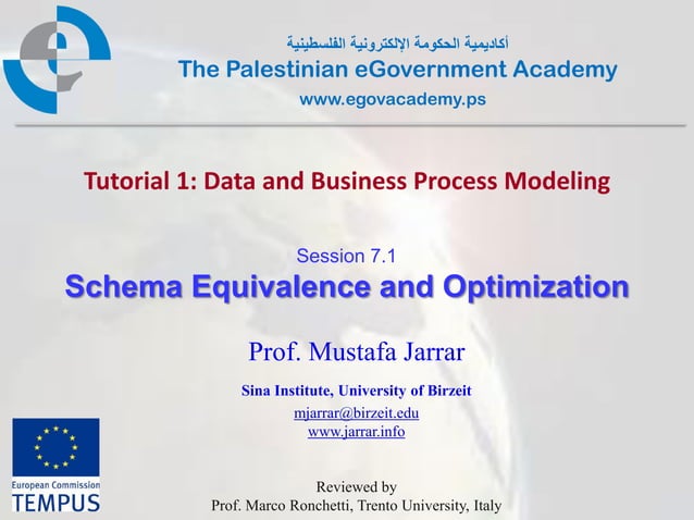 Pal gov.tutorial1.session7 1.schema equivalence and optimization | PPT