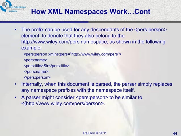 Pal gov.tutorial2.session1.xml basics and namespaces | PDF | Databases | Computer Software and ...