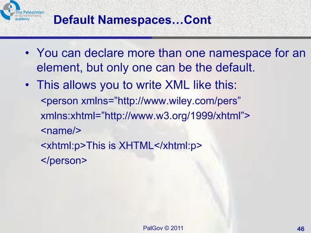 Pal gov.tutorial2.session1.xml basics and namespaces | PDF | Databases | Computer Software and ...