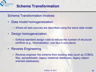 Pal gov.tutorial2.session13 1.data schema integration | PPT