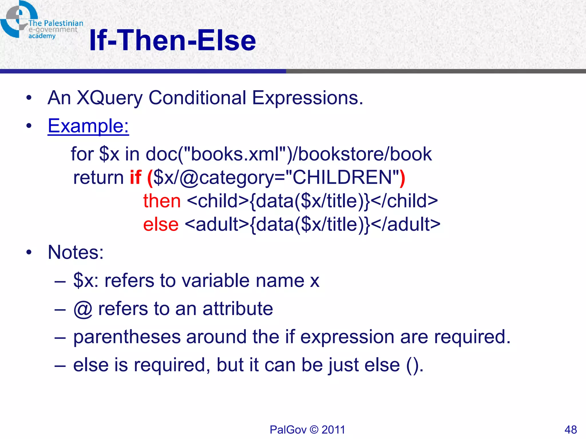 Pal gov.tutorial3.session3.xpath & xquery (lab1) | PPT