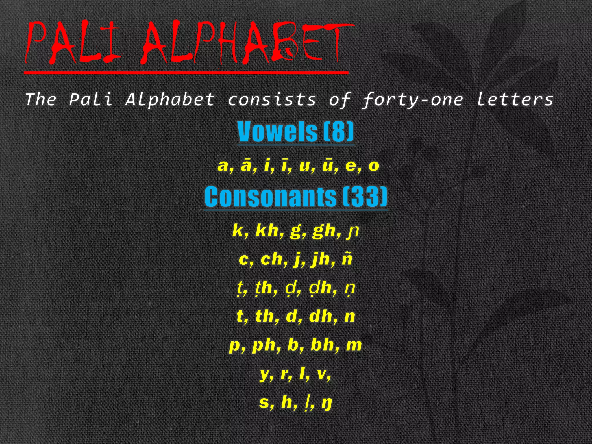 Pali alphabet | PDF