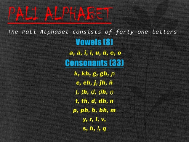 Pali alphabet