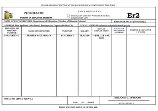 PALIMA-er2 Philhealth Philippines docx.. | PPT