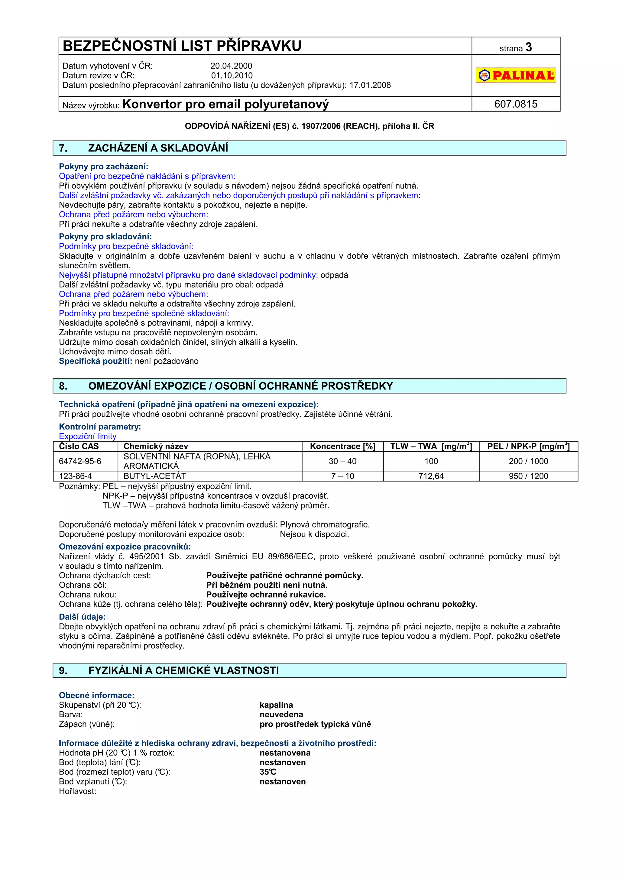 Palinal bezpecnostni-list-607.0815