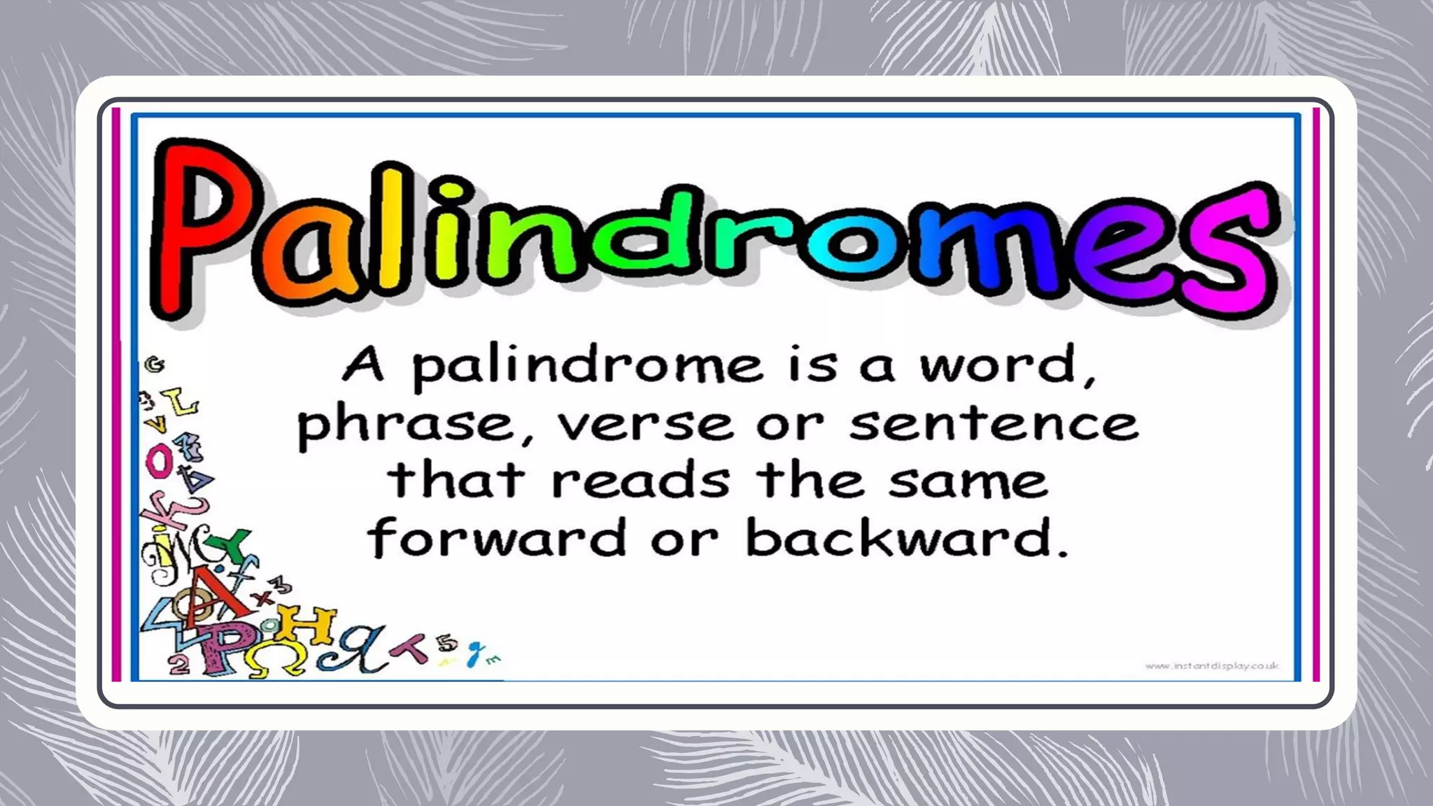 Palindrome Slideshare English Grammar Ppt