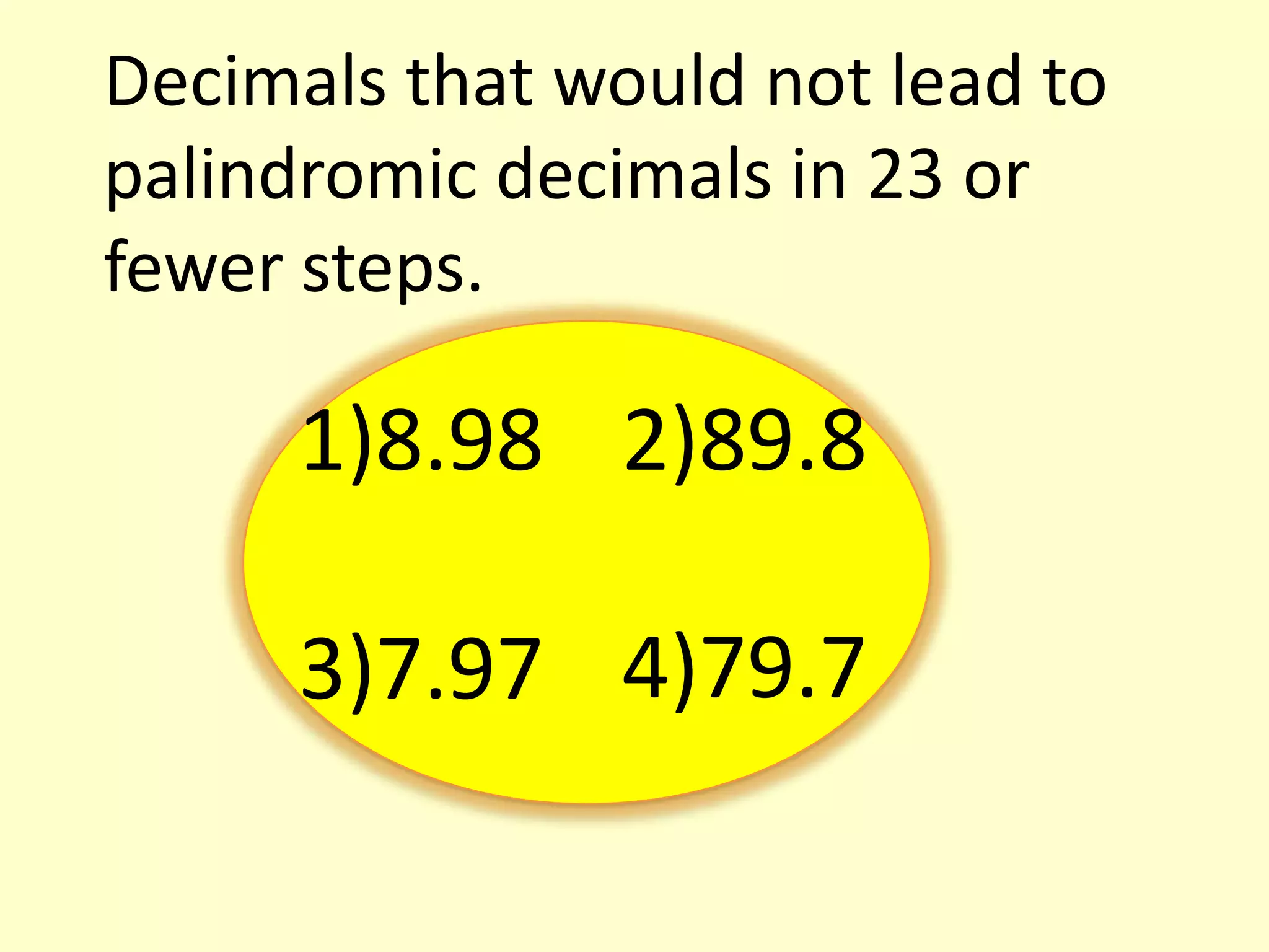 Palindromic decimal | PPT
