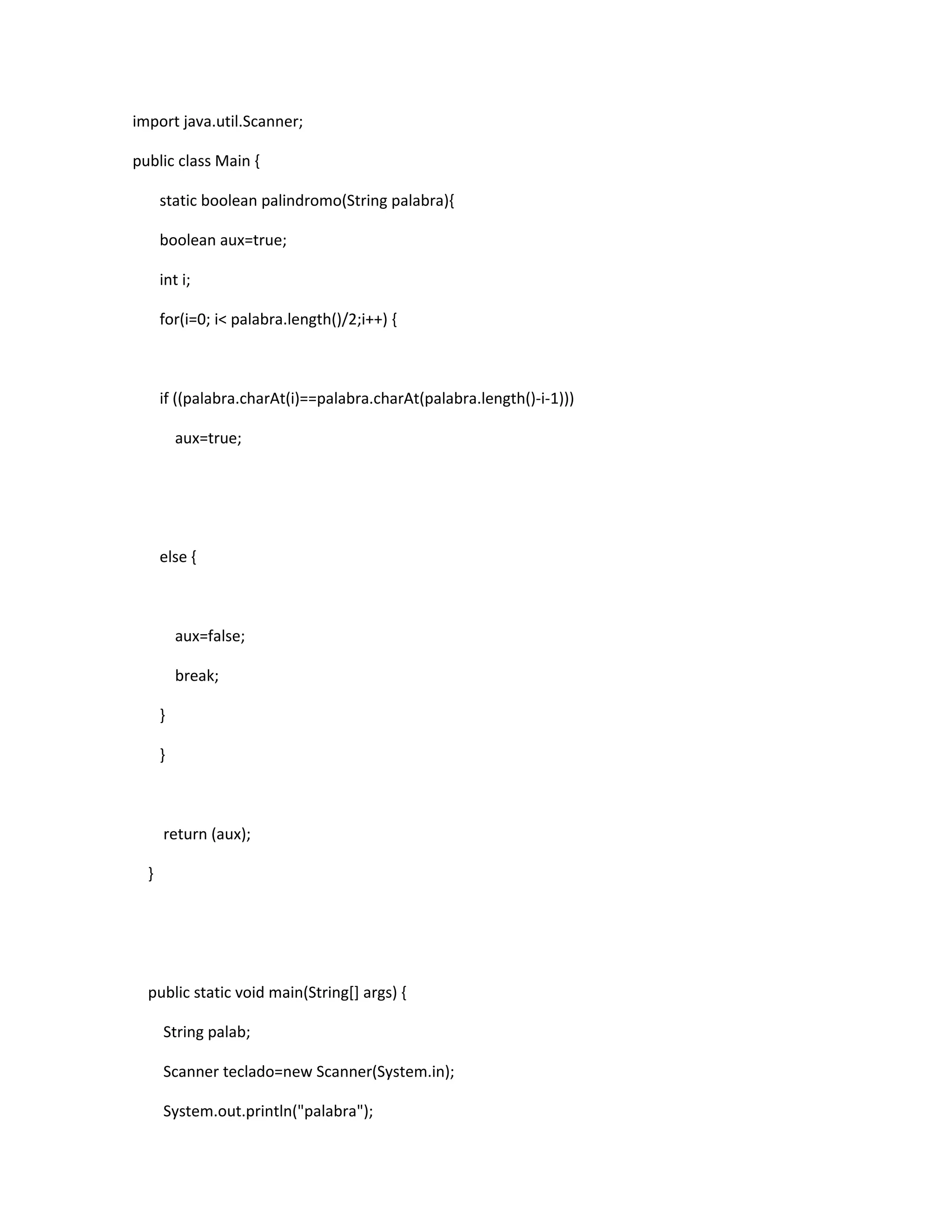 Palindromo no recursivo | DOC