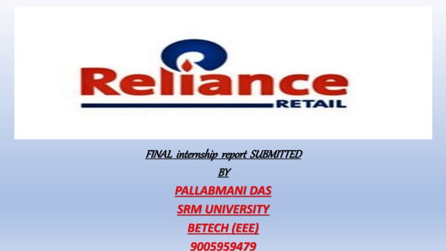 MY reliance project | PPT