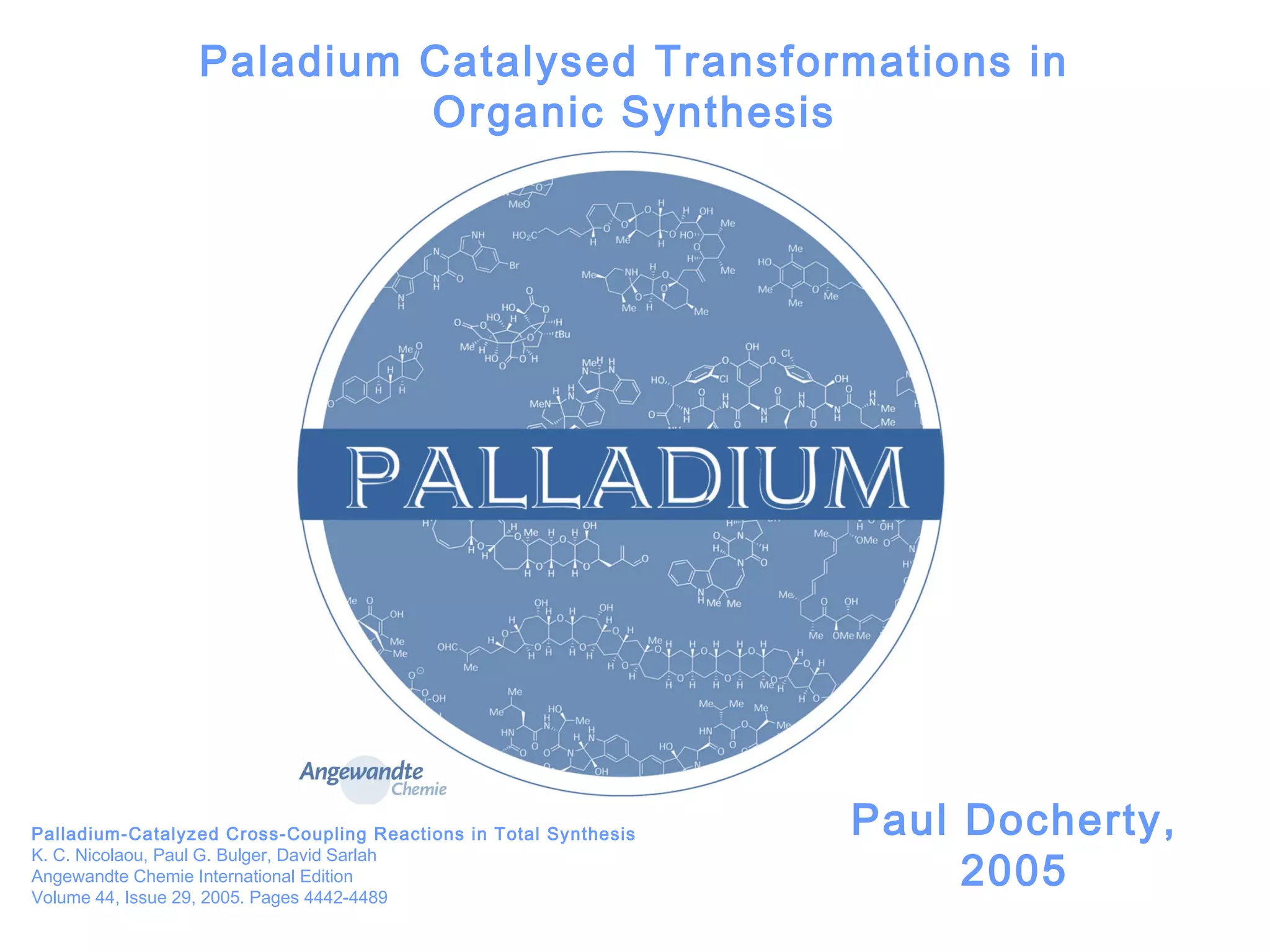 Palladium catalysed reactions in synthesis | PPT