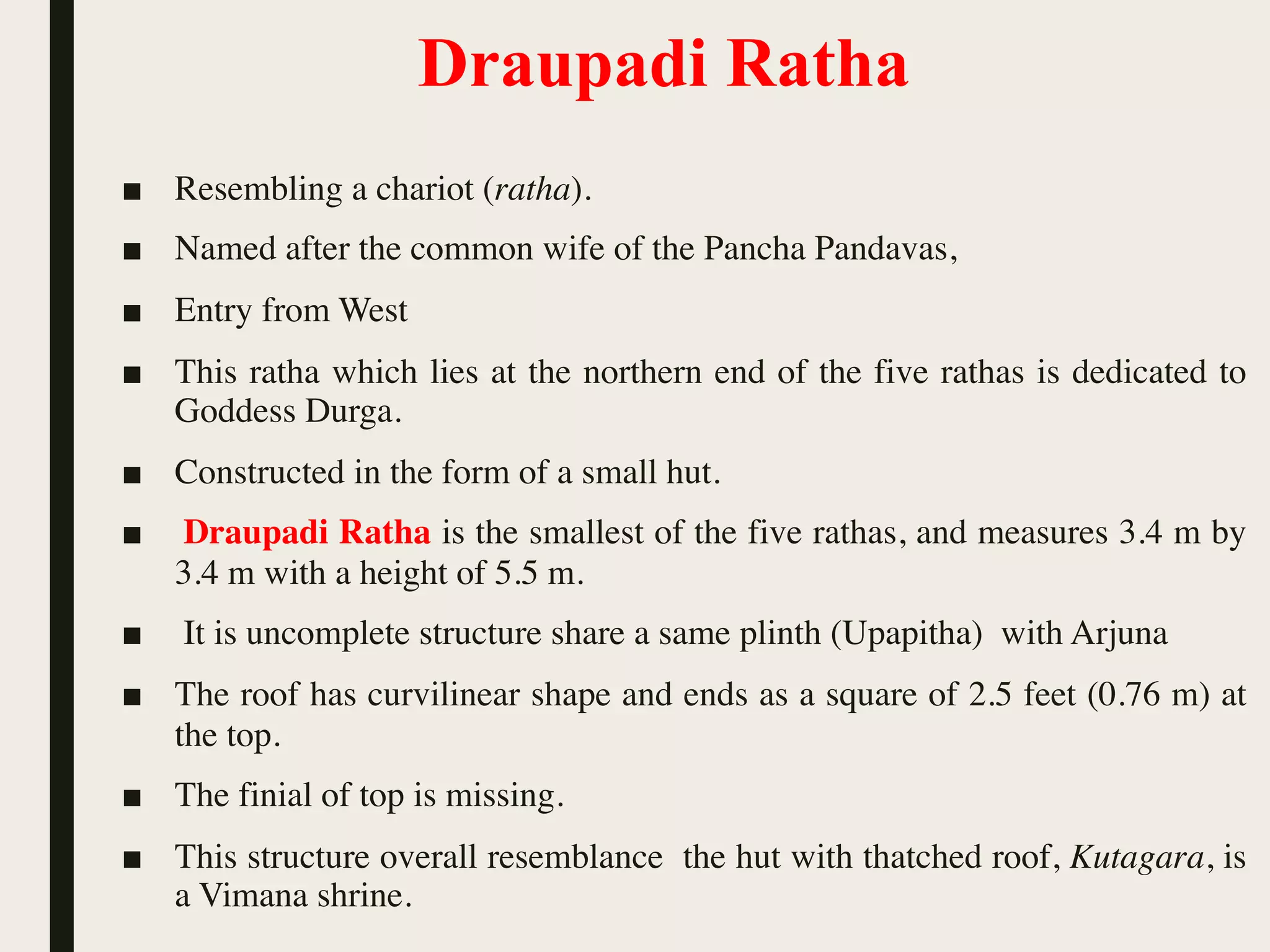 Architecture of Pallava Rathas of Mahabalipuram | PDF