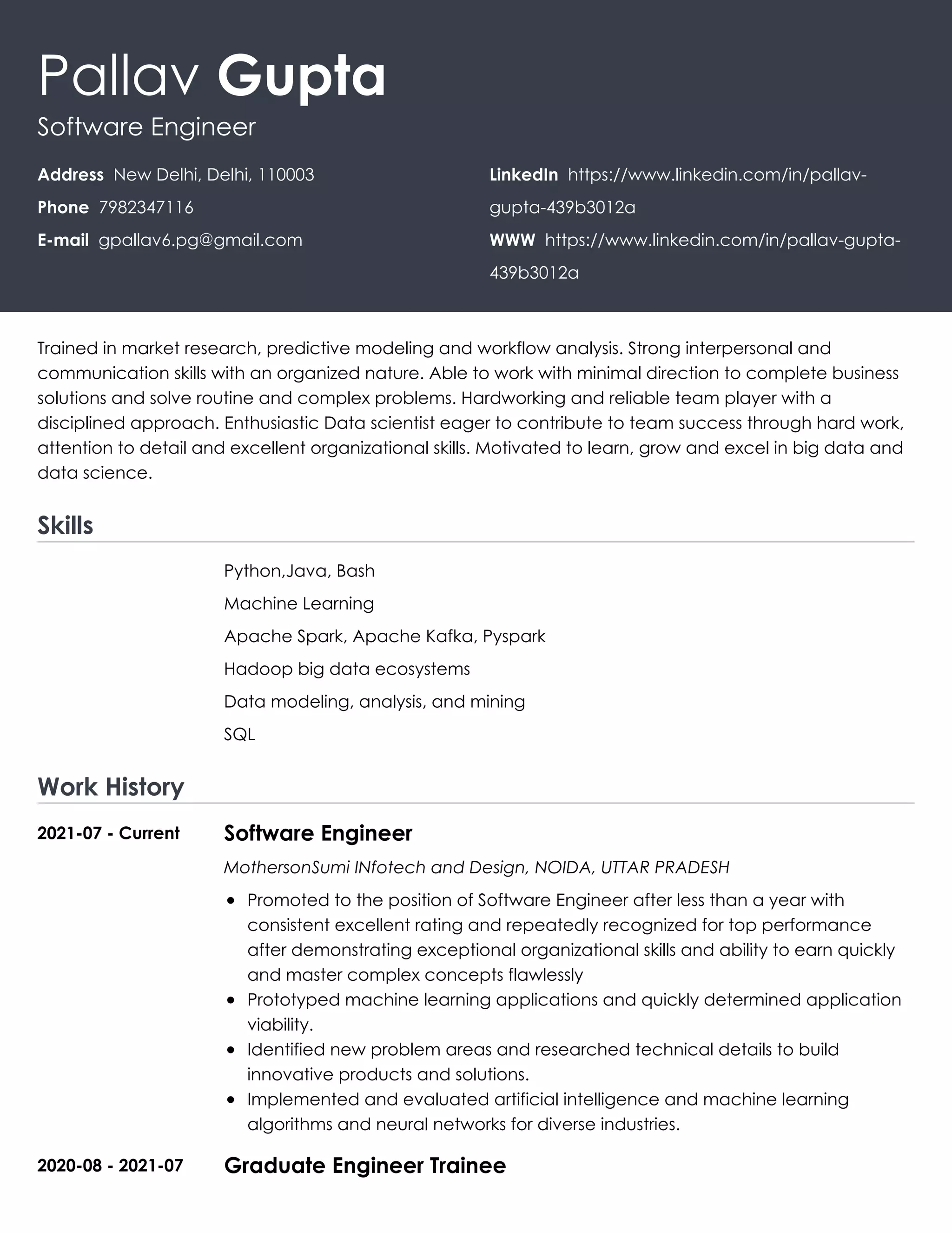 Pallav Gupta resume | PDF