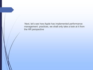 Performance management practices of Apple | PPTX