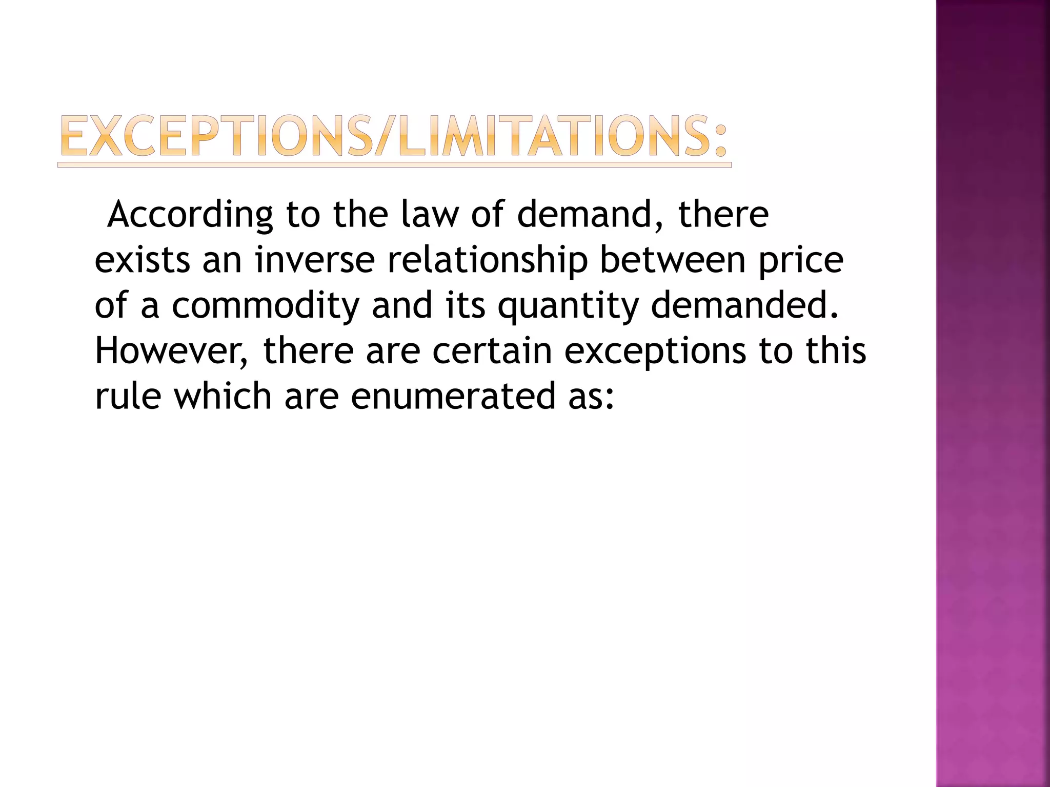 Law of Demand & its exceptions | PPTX