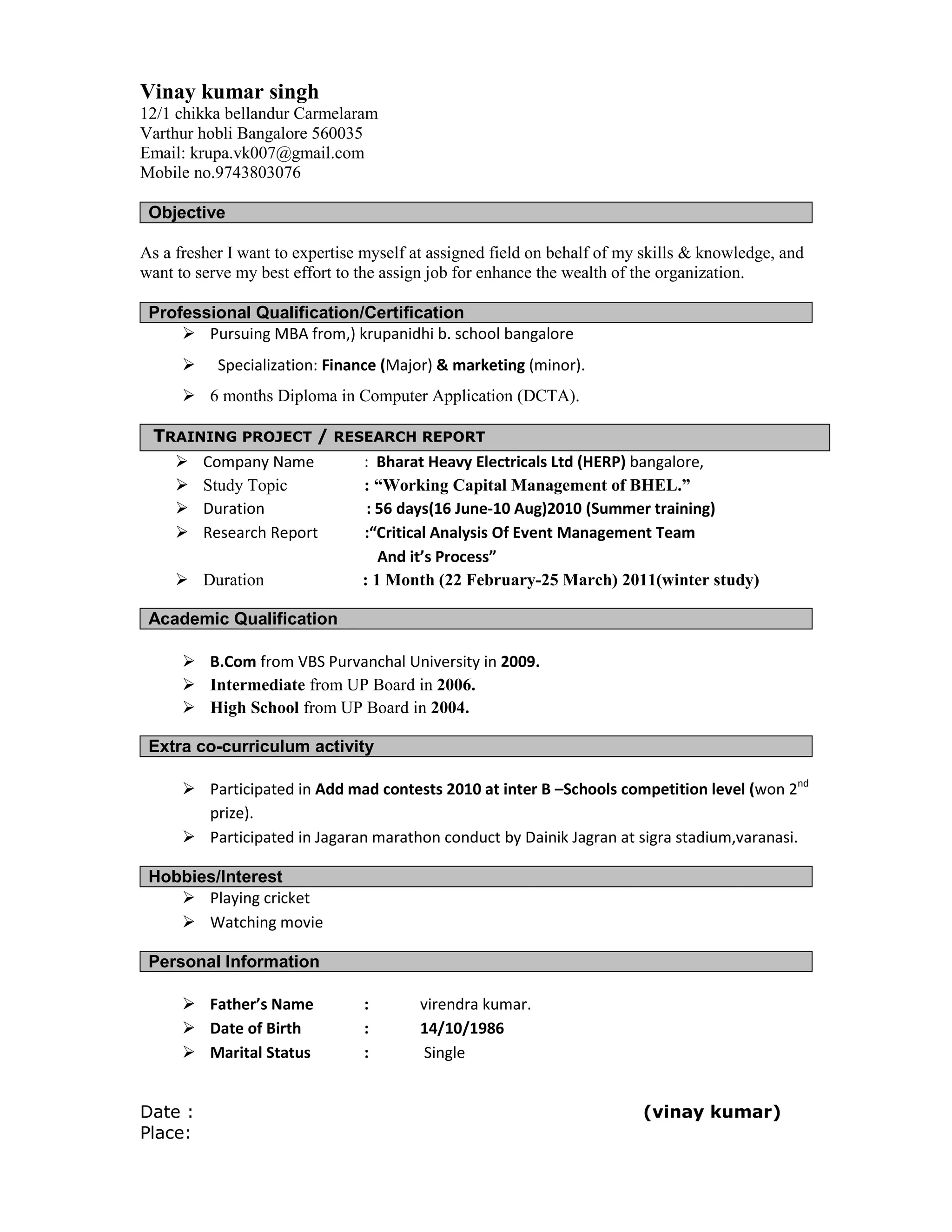 vinay kumar singh | DOCX