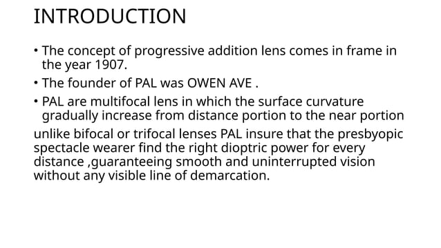 Learn the basics of Progressive addition lens . | PPT
