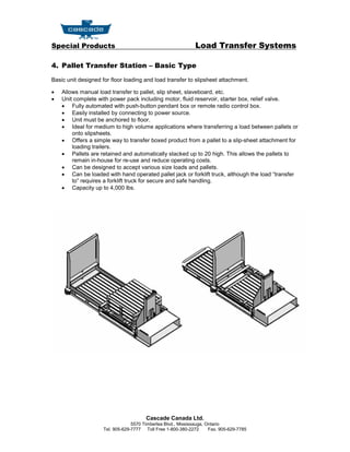 Pallet Transfer Systems Brochure | PDF