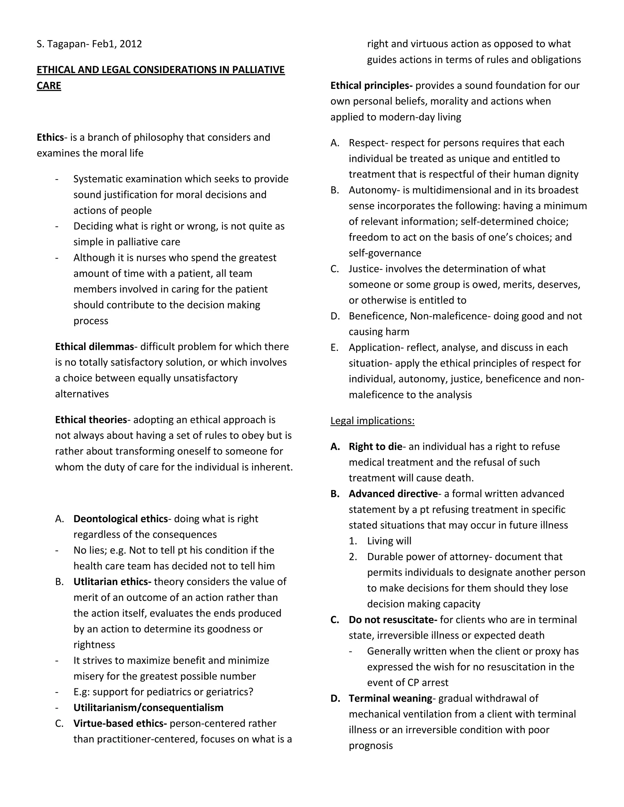 Pallia -ethical and legal considerations | PDF