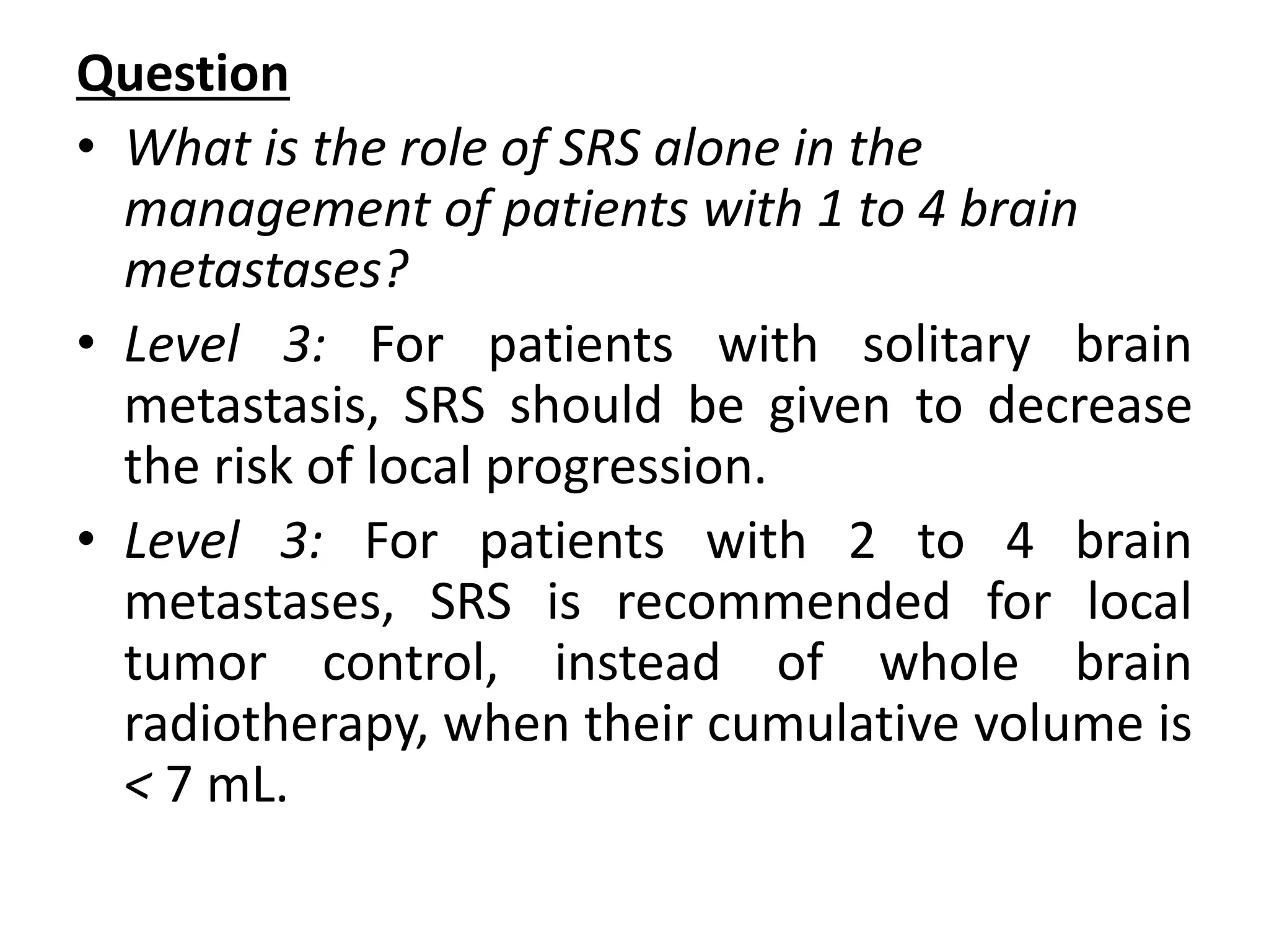 Palliation brain, spinal and bone mets | PPTX