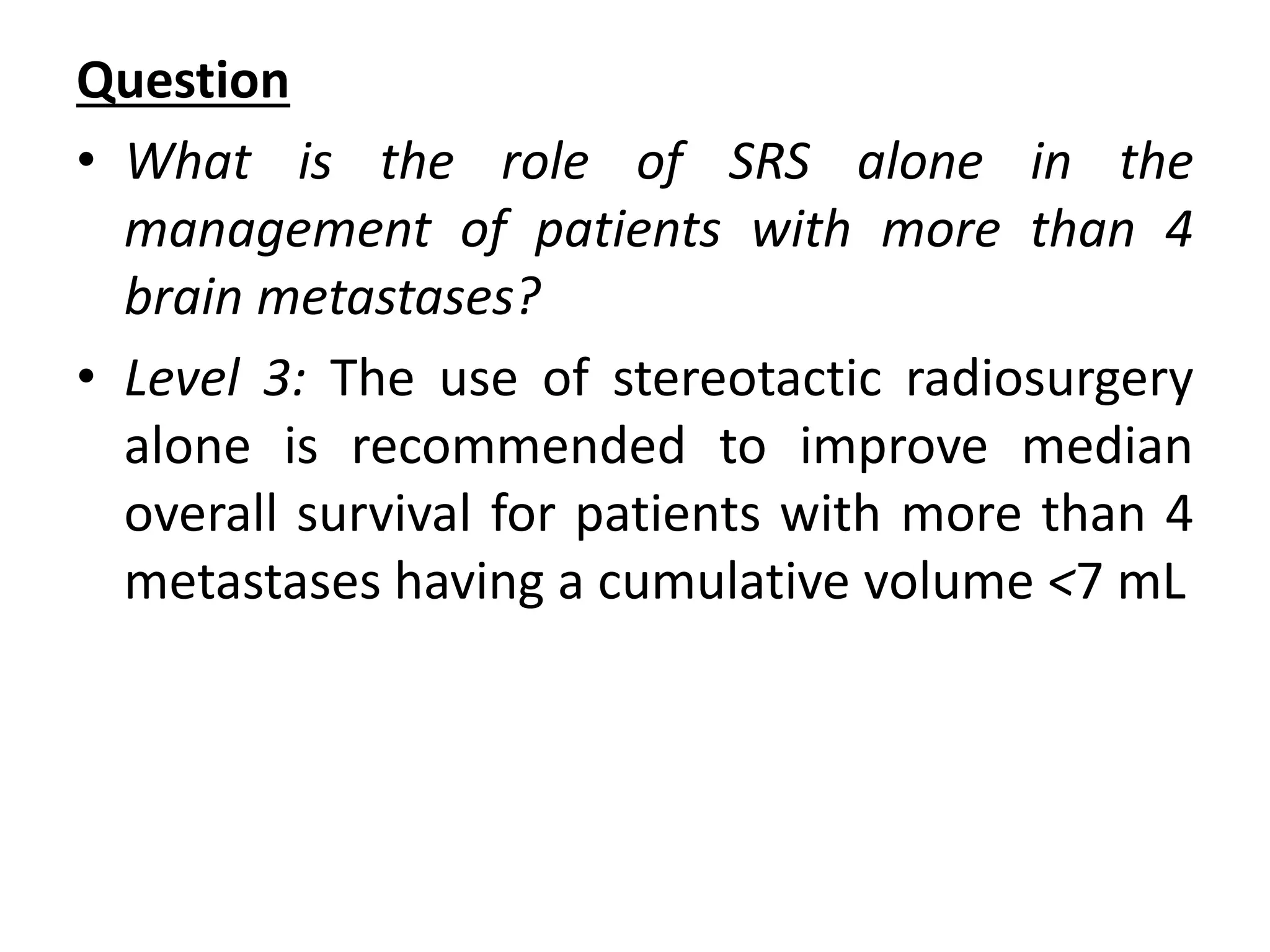 Palliation brain, spinal and bone mets | PPTX