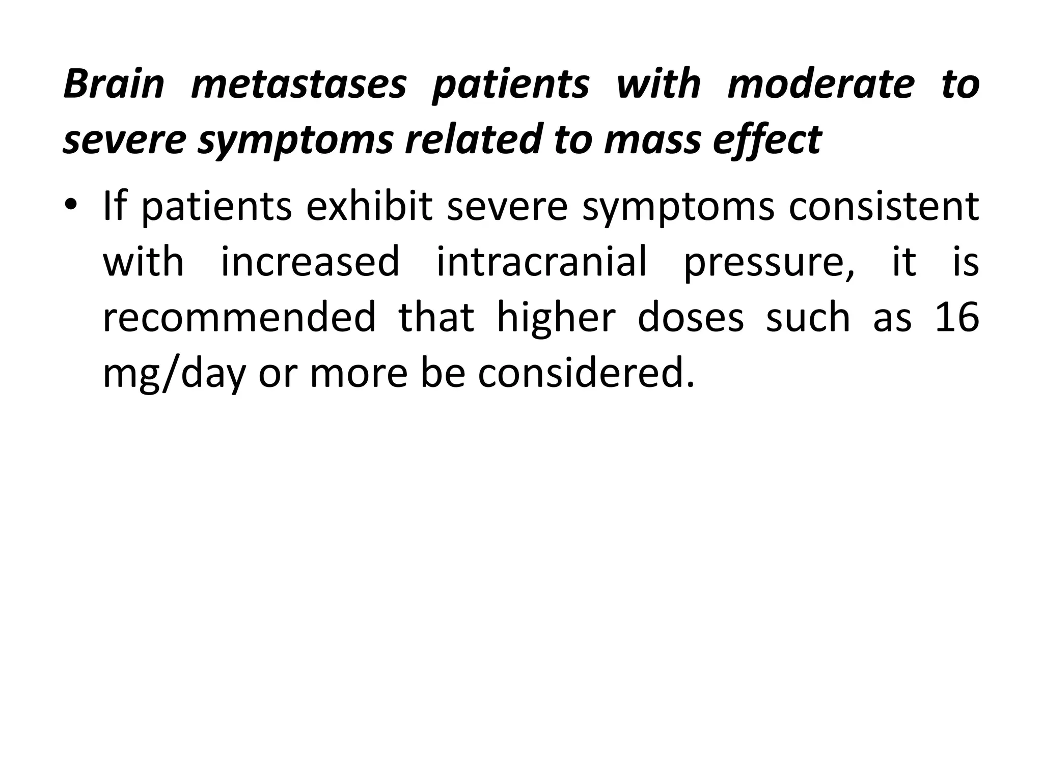 Palliation brain, spinal and bone mets | PPTX