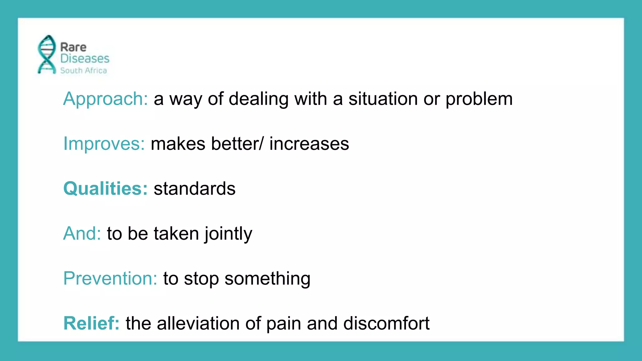Bridging the Gap between Palliative care and Rare Diseases | PPTX