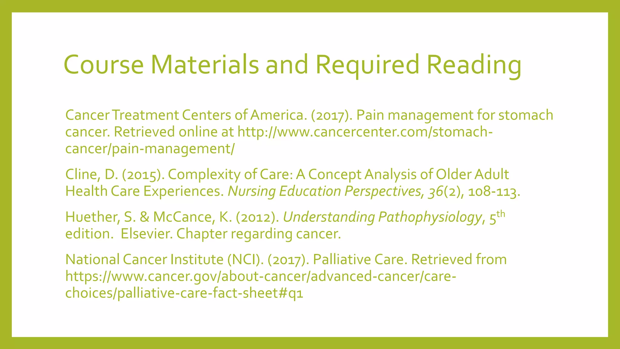 Palliative care:Pain Management Reflection Assignment | PPT