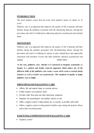 Palliative care - Advance Nursing Practice | DOCX | Physical Therapy ...