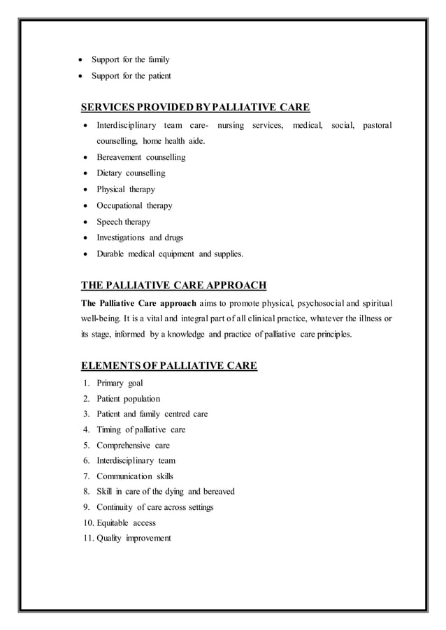 Palliative care - Advance Nursing Practice | DOCX | Physical Therapy ...