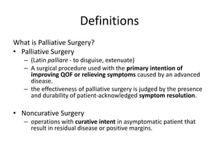Palliative surgery | PPTX