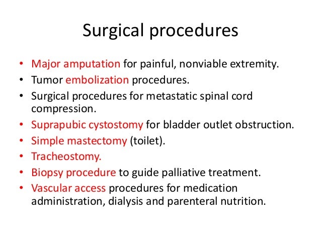 Palliative surgery