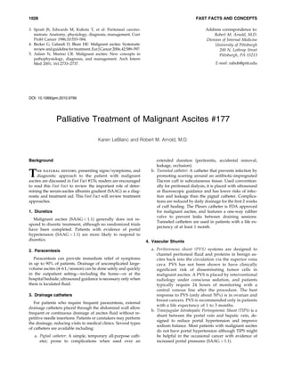 Palliative treatment of malignant ascites #177 | PDF